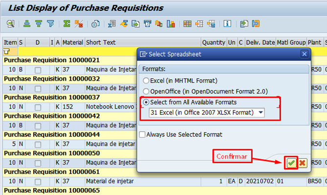 Lista-de-Requisicao-de-Compras-ME5A-12 • Freire Cruz